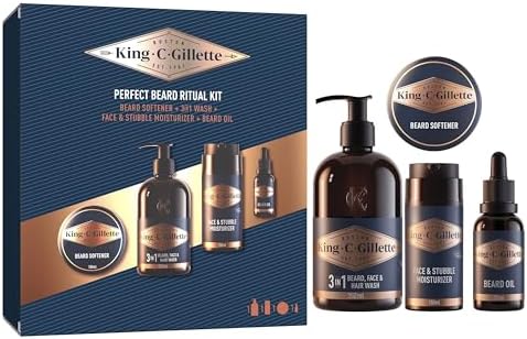 King C. Gillette Perfect Beard Ritual Kit with Beard and Face Cleanser ...