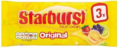 STARBURST FRUITY CHEWS 3 x 45G Pack Original: Amazon.co.uk: Grocery