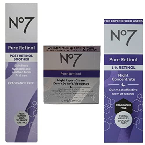 No7 Pure Retinol Skincare Bundle - Contains Pure Retinol Night ...