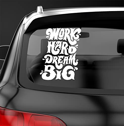 Car Sticker work hard dream big car Sticker Car Badges Rear Glass Car ...