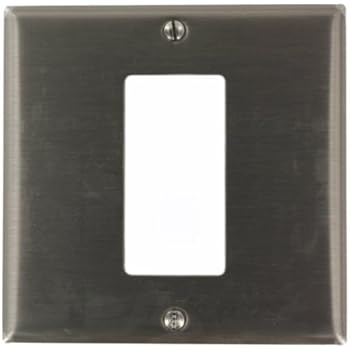 Oversized Jumbo Satin Stainless Steel Two Gang Wall Plate One GFI ...