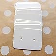 200 PCS Earring Display Cards,White Paper Earrings Tags, 1" x 1.4" Ear ...