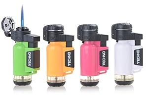 Amazon.com : TECHNO TORCH 4-pack mini lighters - Single Torch Jet Flame ...