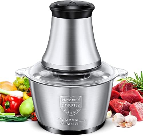 Meat Grinder Electric, Food Processor 3L Stainless Steel Meat Blender Food Chopper for Meat ...