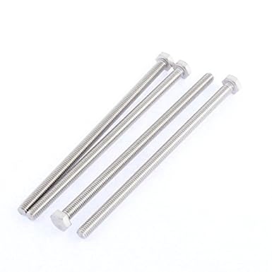 M6 x 120mm Fully Threaded Stainless Steel Hex Head Screw Bolt 4 Pcs ...