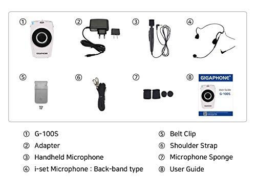 [ GIGAPHONE G100S ] 30Watts Portable Voice Amplifier with 2Types of ...