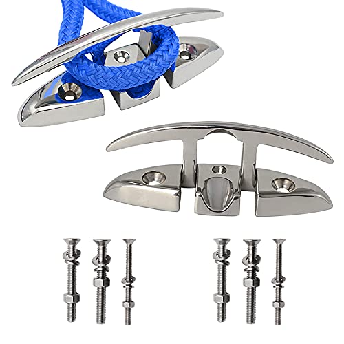 SHENGHUISS 2 Pack 6 Inch Boat Deck Folding Cleat Flip Up Flush Dock ...