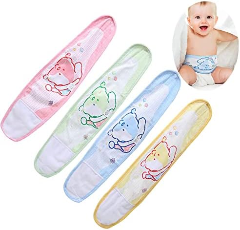 4 PCS Cotton Baby Infant Umbilical Cord Cover Belly Band Cartoon Baby ...