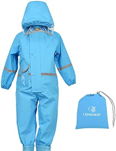 Toddler Rain Suit Baby Rain Suit with Hood Waterproof Coverall One Piece Rain Suit Kids Muddy ...