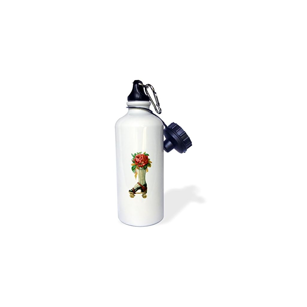 3dRose "Vintage Victorian Steampunk Roller Skate Boot with Red Rose ...