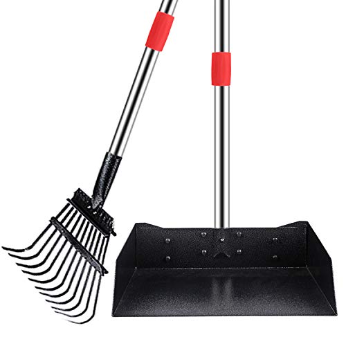 QiMH Upgraded Dog Pooper Scooper Extra Large, Adjustable Long Handle ...