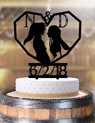 Amazon.com: Personalized Gamer Couple Wedding Cake Topper: Handmade