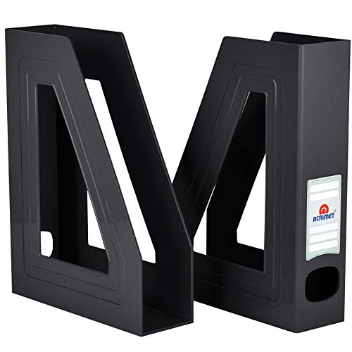 Acrimet Magazine File Holder Rack Organizer (Plastic) (Black Color) (2 ...