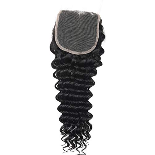 ANGIE QUEEN Hair Middle Part Lace Closure 4x4 Deep Wave Hair Brazilian ...