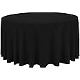 Amazon.com: Leading Linens 12 Pack 132 Inch Round Black Polyester ...
