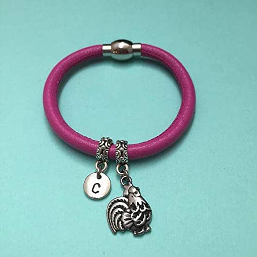 Amazon.com: Chicken leather bracelet, chicken charm bracelet, leather ...