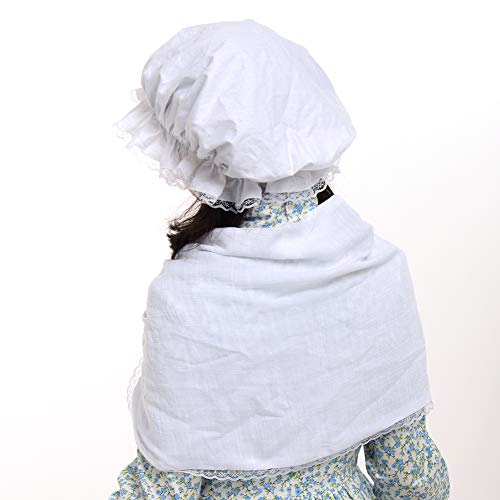 GRACEART 100% Cotton White Colonial Bonnet and Shawl For Girls | Buy ...