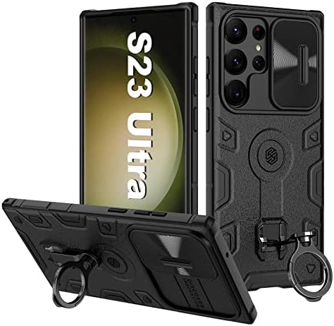 Nillkin Galaxy S23 Ultra Case with Kickstand, with Slide Camera Cover, Ring Phone Grip Holder ...