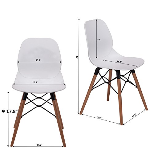 LCH 17.8 Inch Height Modern Dining Chairs - Mid Century Eames Style ...
