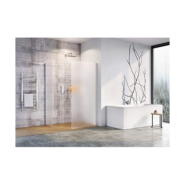 Oxbridge 880mm Walk-in Fixed Frosted Glass & Chrome Shower Screen – Bathroomvanityunits.co.uk