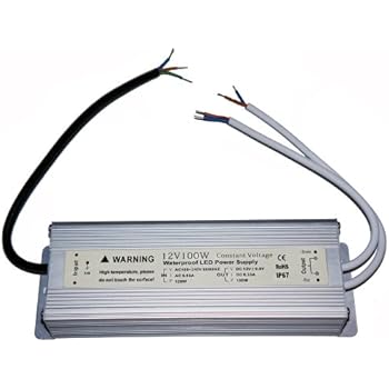 Waterproof IP67 LED Driver Transformer 100 Watt 12V Power Supply with double output - Indoor ...