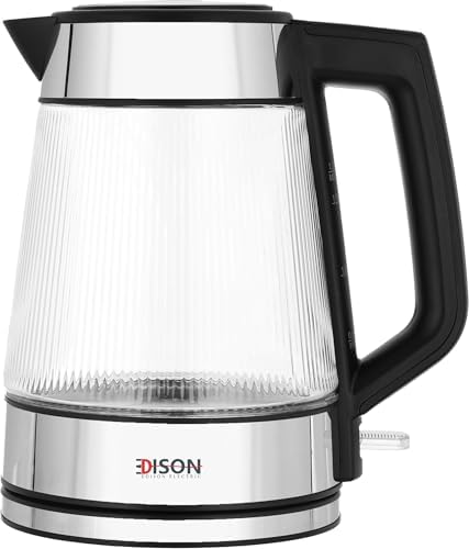 Edison Glass Electric Water Kettle, 1.7L Hot Water Boiler, 2200W Fast ...