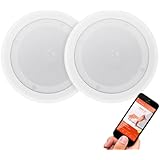 Herdio 5.25 Inches 300 Watts Round Bluetooth Ceiling Speakers 2 Way ...