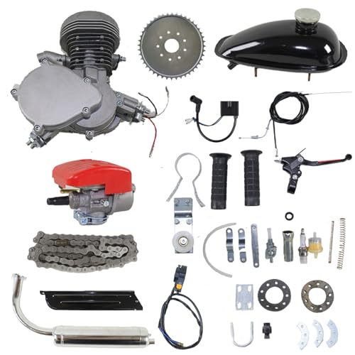 FJNMKB 100cc Bicycle Engine Kit 2-Stroke Motorized Bicycle Fit Petrol ...