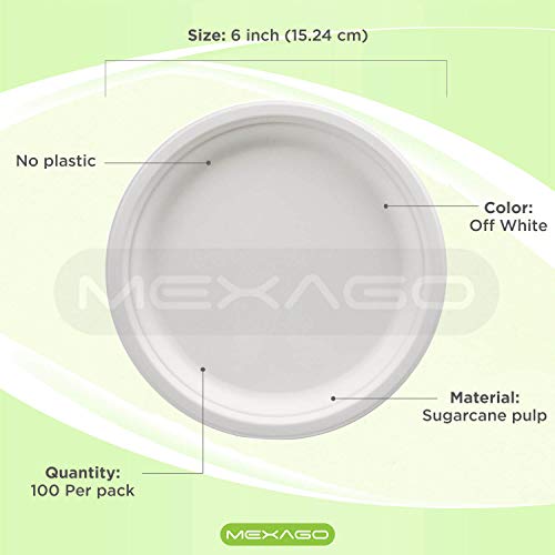 Mexago Eco Friendly Round Compostable Plates 6 Inch 100 Count Natural Alternative To Paper mexago-eco-friendly-round-compostable-plates-6-inch-100-count-natural-alternative-to-paper
