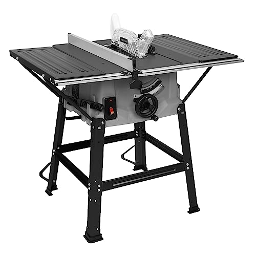 TUFFIOM 10inch Table Saw w/Port for Connecting Dust Collector, Portable ...