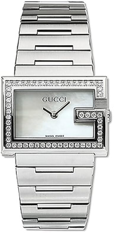 GUCCI 100 G-Rectangle Diamond Ladies Watch YA100510: Amazon.co.uk: Watches