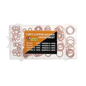 Amazon.com: 120 Piece Metric Solid Copper Crush Washer Kit Bulk Shop ...