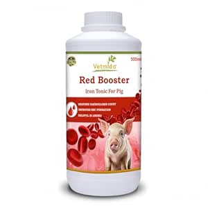 VETMIDO Red Booster - Iron Tonic Supplement for Pigs, Swine, Piglets ...