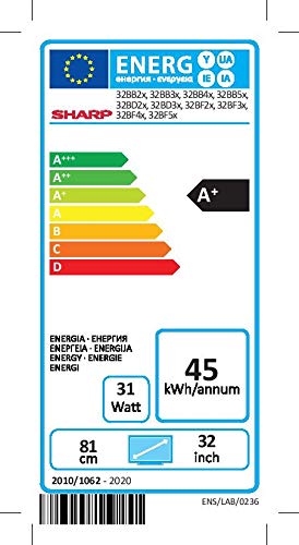 Sharp 1T-C32BB3IE1NB 32 Inch HD Ready LED TV with Freeview HD, 3 x HDMI ...