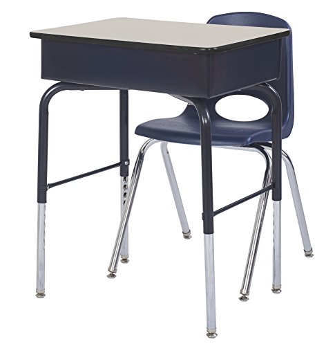 ECR4Kids 24" x 18" Adjustable Open Front Student Desk with Metal Book ...