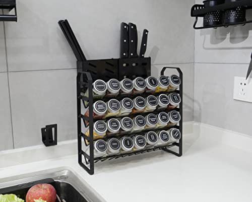 Spice Rack with 24 Empty Spice Jars and 700 Spice Labels, Chalk Marker ...