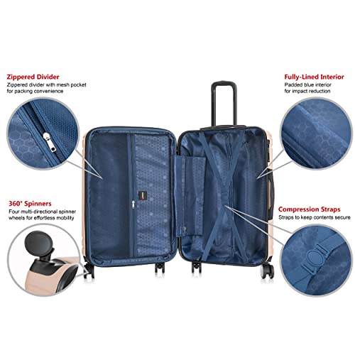 Hipack Rover Suitcases Hardside Luggage with Spinner Wheels, Sand, 3 ...
