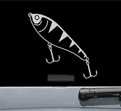 Amazon.com: Fishing lure Vinyl Decal Sticker (SILVER): Automotive