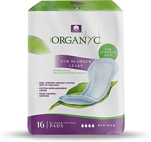 Organyc 100% Organic Cotton Incontinence Pads for Bladder Leaks, FSA ...