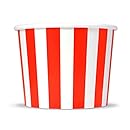 Amazon.com | Red Paper Ice Cream Cups - 12 oz Striped Dessert Bowls ...