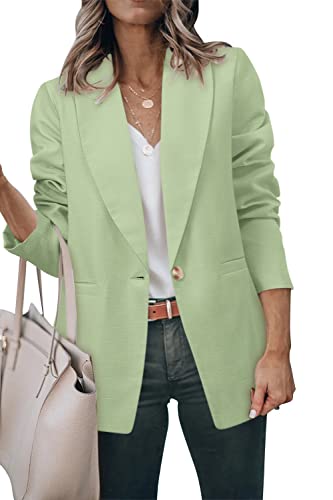 Blazers for Women Open Front Long Sleeve Work Office Jacket Lightweight ...