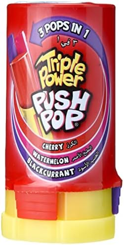Bazooka Triple Power Push Pop Cherry Watermelon and Blackcurrant Candy ...