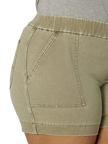 Lee womens Plus Size Ultra Lux High-rise Pull-on Utility Shorts Brindle ...