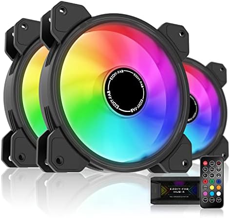 EZDIY-FAB 120mm ARGB Case Fan,Motherboard Aura Sync Fan, High Airflow ...
