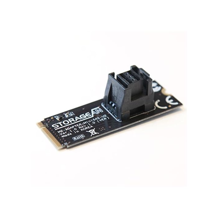 STORAGEAN M.2 Adapter Card (Vertical) - M.2 Socket Mini-SAS HD to U.2 ...