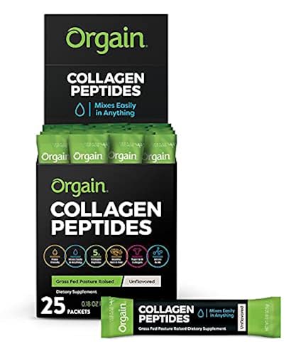 Orgain Hydrolyzed Collagen Peptides Protein Powder Sticks - Paleo ...