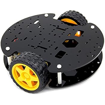 Amazon.com: EMO 4 wheel 2 layer Robot Smart Car Chassis Kits with Speed Encoder for Arduino DIY ...