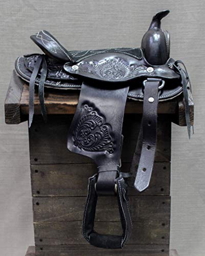 M-Royal 10″ Pony Mini Horse Saddle Leather Black Western Saddle | Horse ...