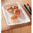 Amazon.com | zappy White Trays Rectangle Serving Trays with Lid ...