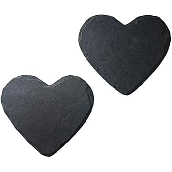 Amazon.com | The Just Slate Company Heart-Shaped Natural Slate Coaster ...